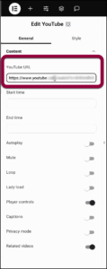 YouTube element | Elementor