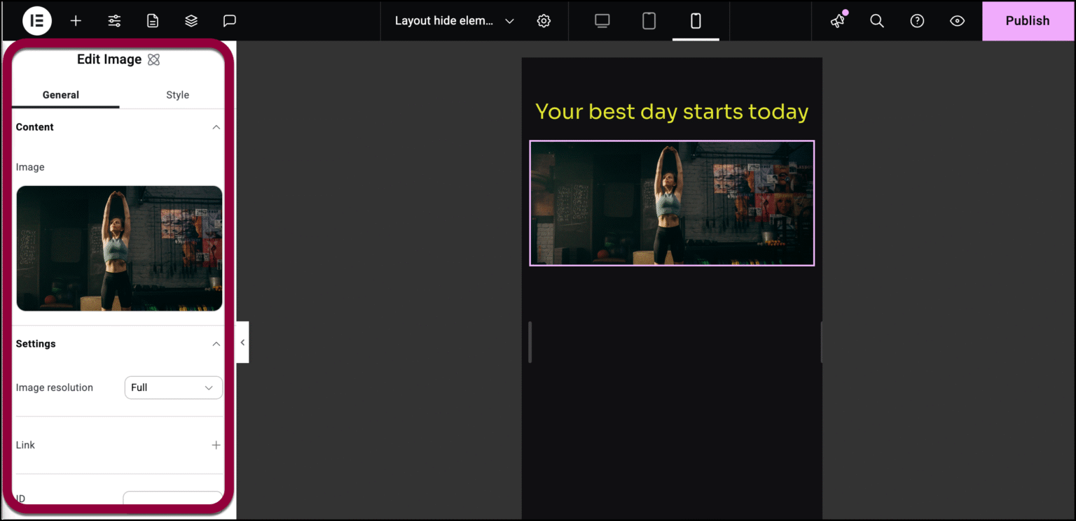 Responsive Editing Elementor
