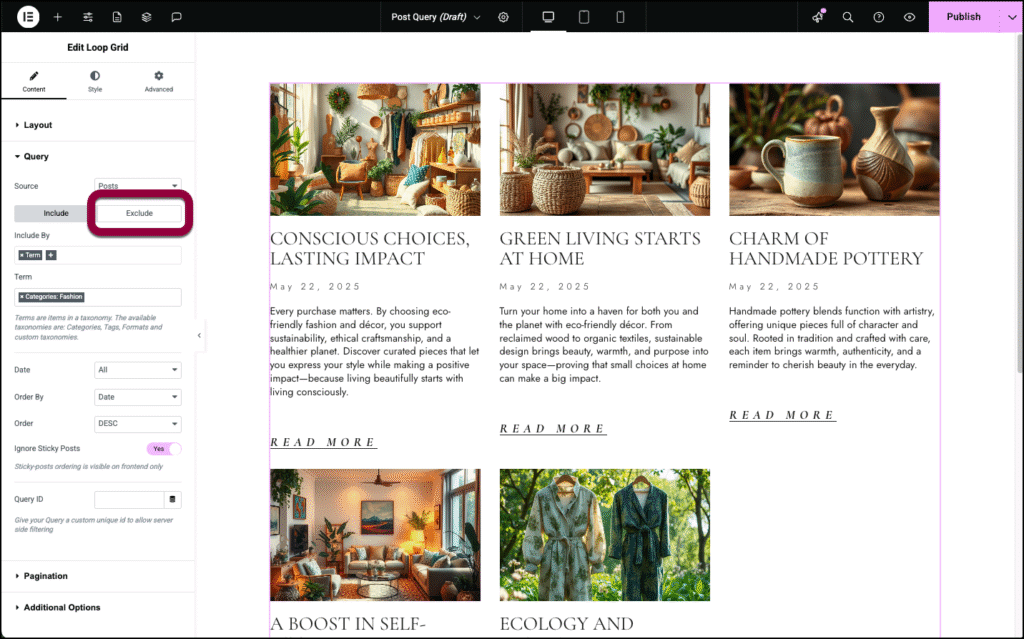Create queries | Elementor