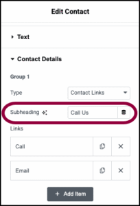 Contact widget | Elementor
