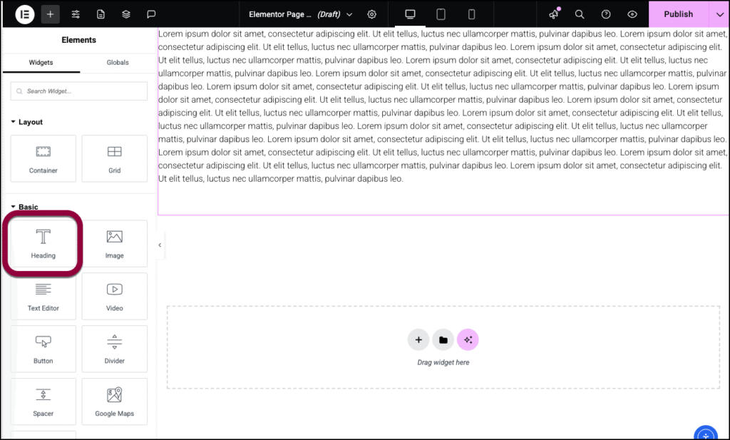 Cannot drag widgets to the canvas | Elementor