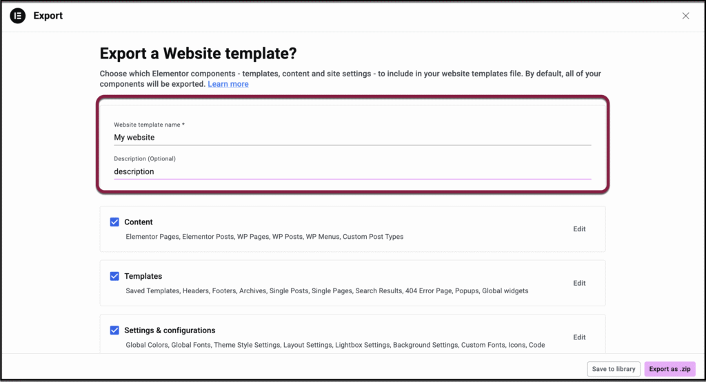 Import and export Elementor website templates | Elementor