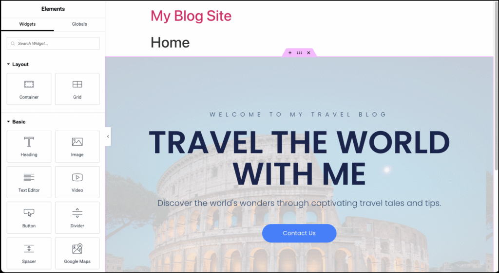 Create a blog website | Elementor