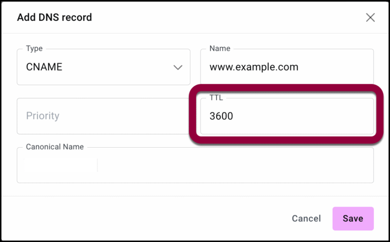 Add a CNAME record | Elementor