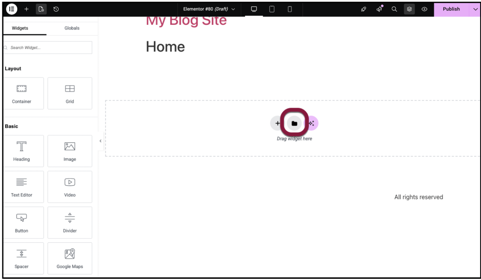 Create a blog website | Elementor