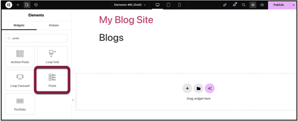 Create a blog website | Elementor