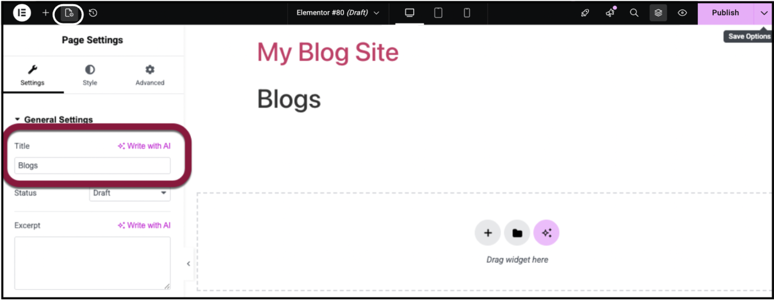 Create a blog website | Elementor