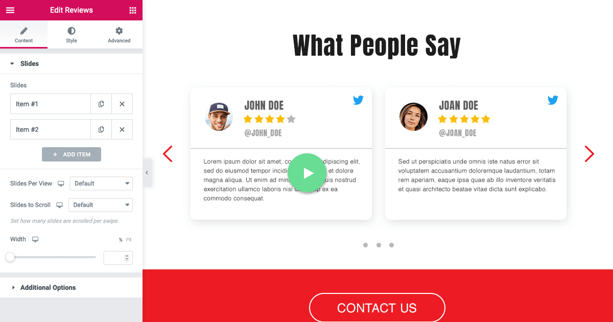 WordPress Customer Reviews Widget | Elementor