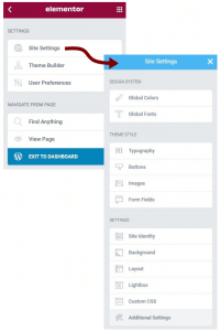 Site Settings | Elementor