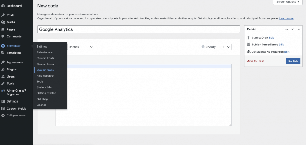 How to Add Google Analytics and Google Tag Manager to Elementor