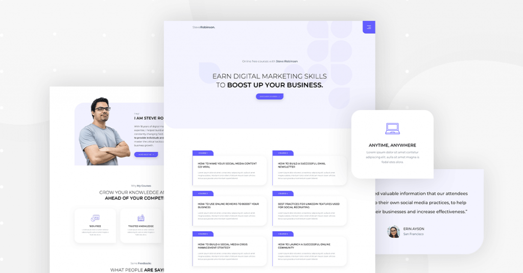 Online Course Website Template Kit | Elementor