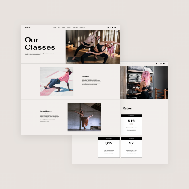 Dance Studio Website Template Kit | Elementor